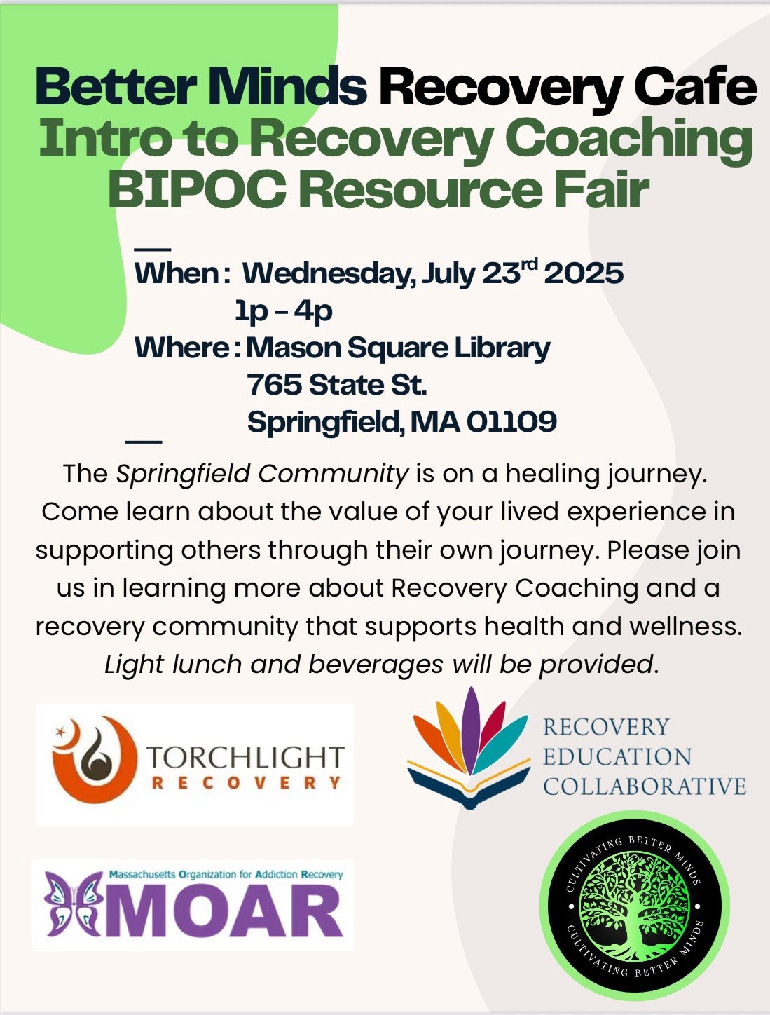 Intro to Recovery Coaching BIPOC Resource Fair - Human Service Forum